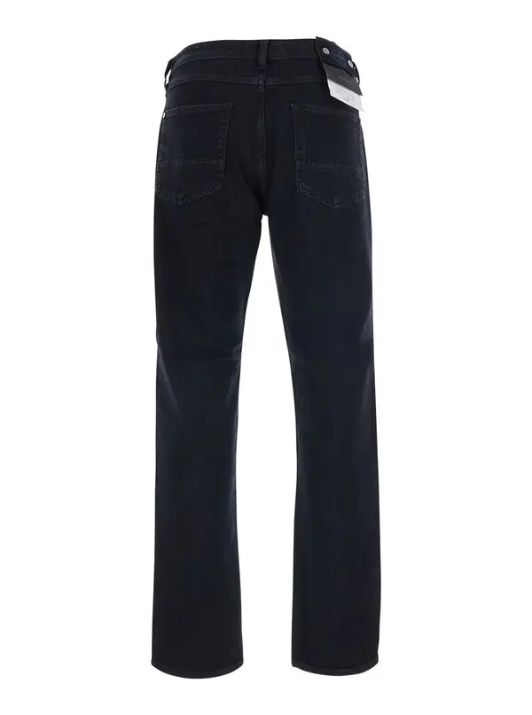 Stone Island Slim Jeans With Logo Patch On The Back In Denim For