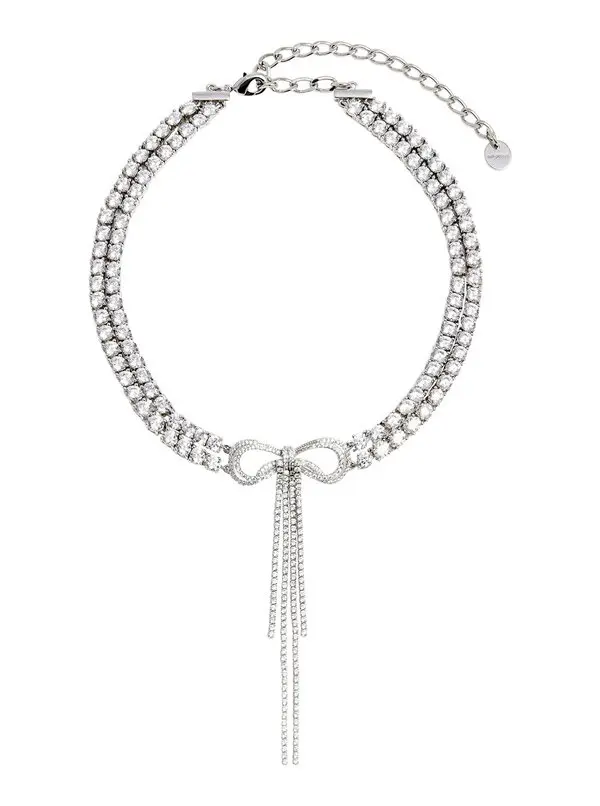 SELF-PORTRAIT Choker Necklace With Bow And Pendant - Multicolor