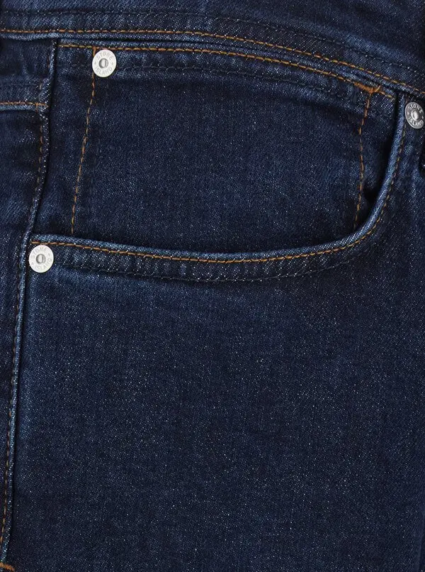 Stone Island Blue Slim Jeans With Logo Patch On The Back In Denim For