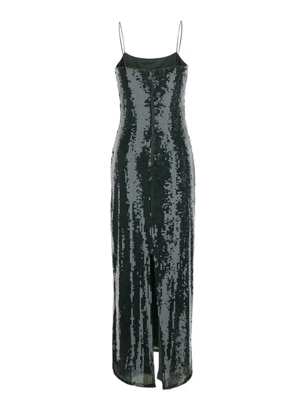 ROTATE BY BIRGER CHRISTENSEN Long Sequin Spaghetti Strap Dress - Multicolor