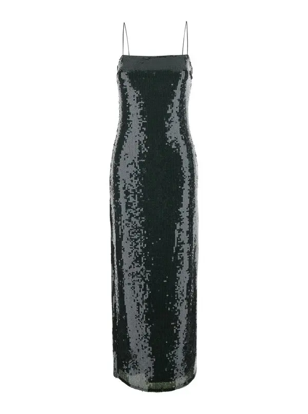 ROTATE BY BIRGER CHRISTENSEN Long Sequin Spaghetti Strap Dress - Multicolor