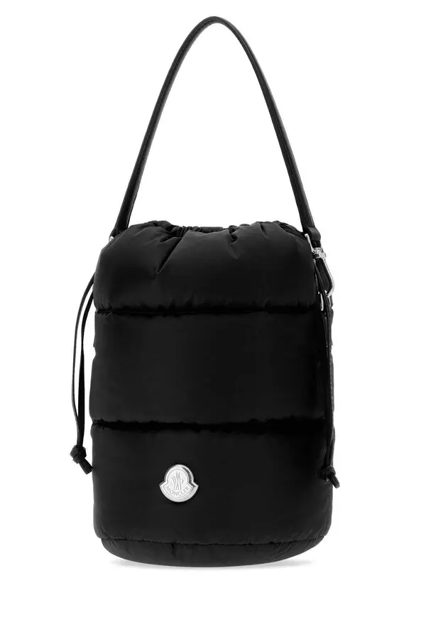 Moncler Padded Nylon Bucket Bag With Drawstring - Black