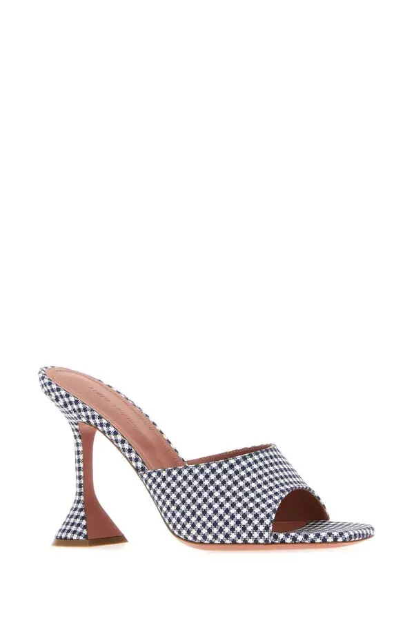 Amina Muaddi Printed Fabric Lupita Mules - Multicolor