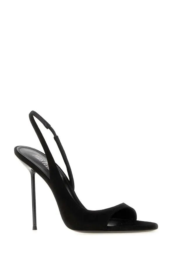 Paris Texas Suede Lidia Slingback Sandals - Black