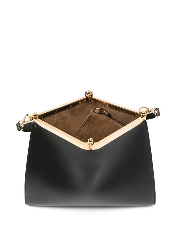 Etro Medium Leather Sailing Tote Bag With Pegasus Detail - Black