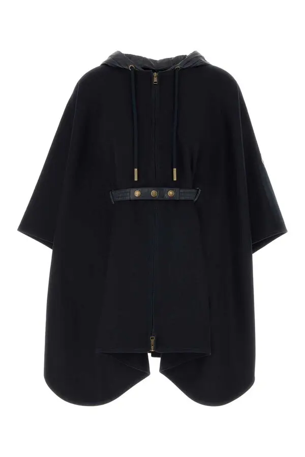 Moncler Wool Blend Poncho - Blue