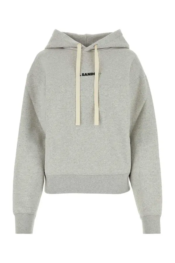 JIL SANDER Light Grey Cotton Oversize Sweatshirt