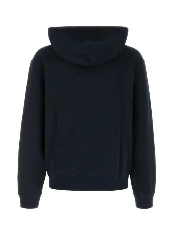 JIL SANDER Cotton Sweatshirt With Drawstring Hood And Logo Detail - Black