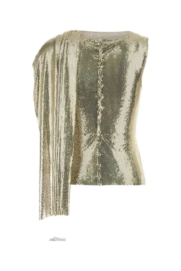 Rabanne Metal Knit Top - Gold
