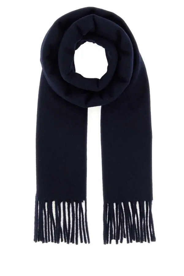 JIL SANDER Midnight Wool Scarf - Blue