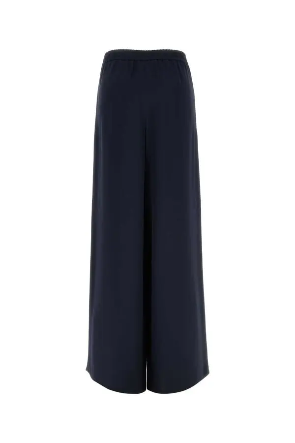Max Mara Navy Silk Volonta Wide-leg Pant