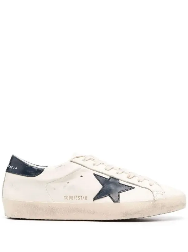 GOLDEN GOOSE Low Sneakers 'super-star' With Embossed Logo And Contrast Pull-tab In Leather For - White