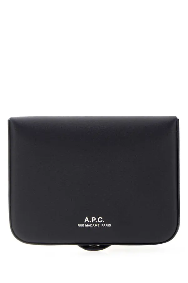 A.p.c. Navy Leather Card Holder - Blue