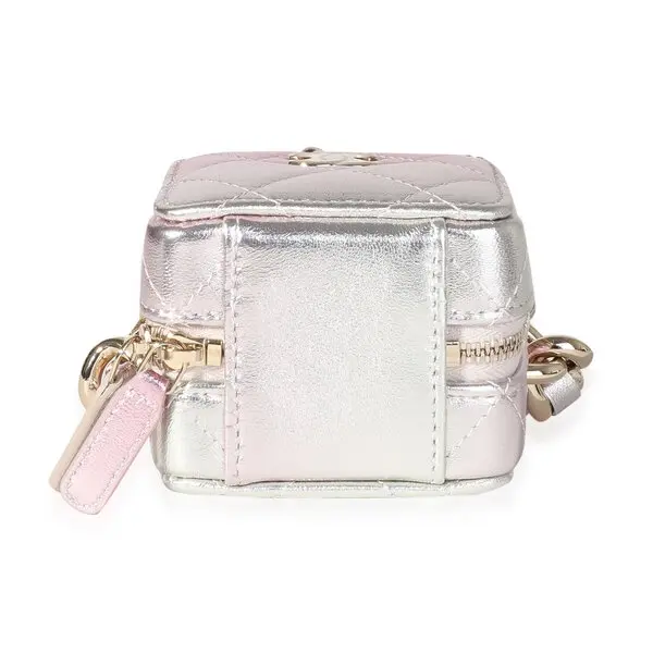 Chanel Lambskin Quilted Coco Punk Clutch With Chain - Metallic