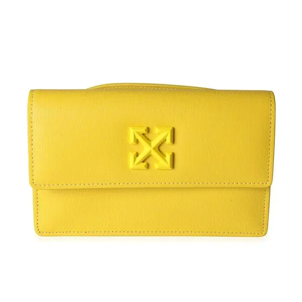 Off-White Saffiano Leather Jitney Belt Bag - Yellow