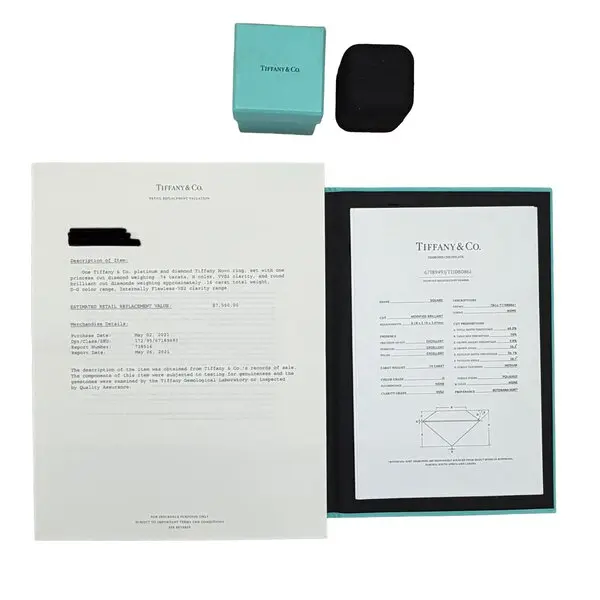 Tiffany & Co. 0.74 Ct Princess Diamond Novo Engagement Ring