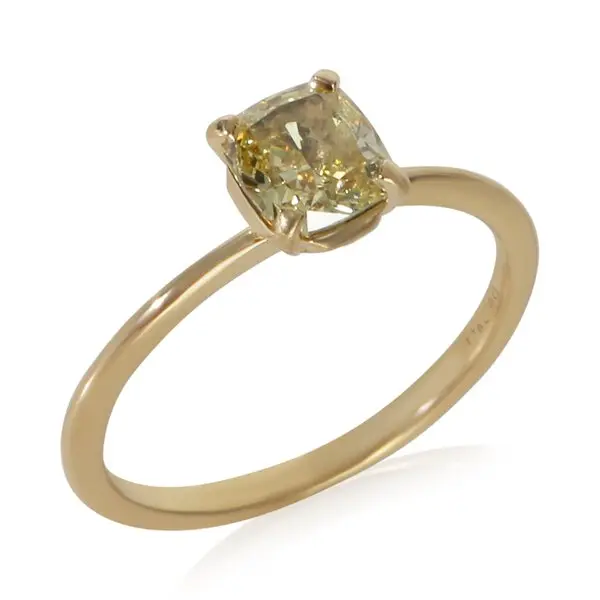 Tiffany & Co. 0.79 Ct Cushion Diamond Engagement Ring In Yellow Gold