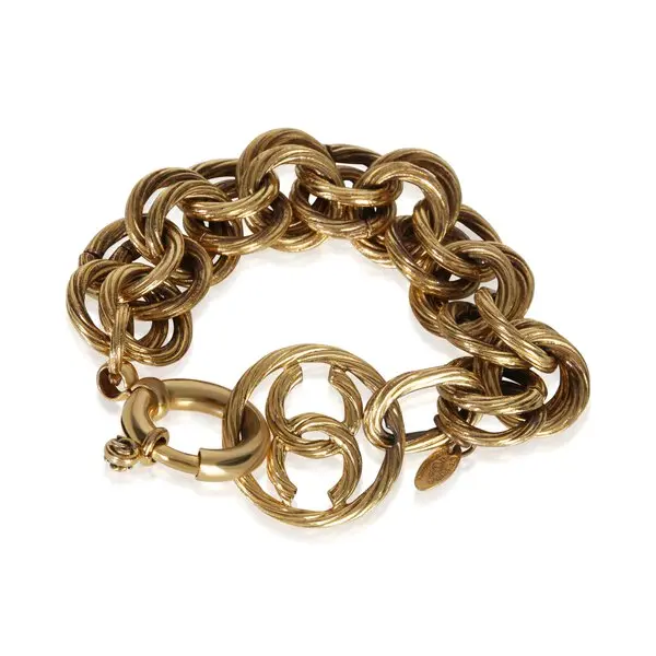 Chanel Gold-plated Vintage 1993 Cc Bracelet - Gold_plated