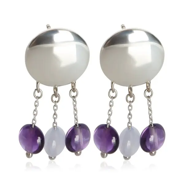 Tiffany & Co. Sterling Silver Amethyst Dangle Earrings - Sterling_silver