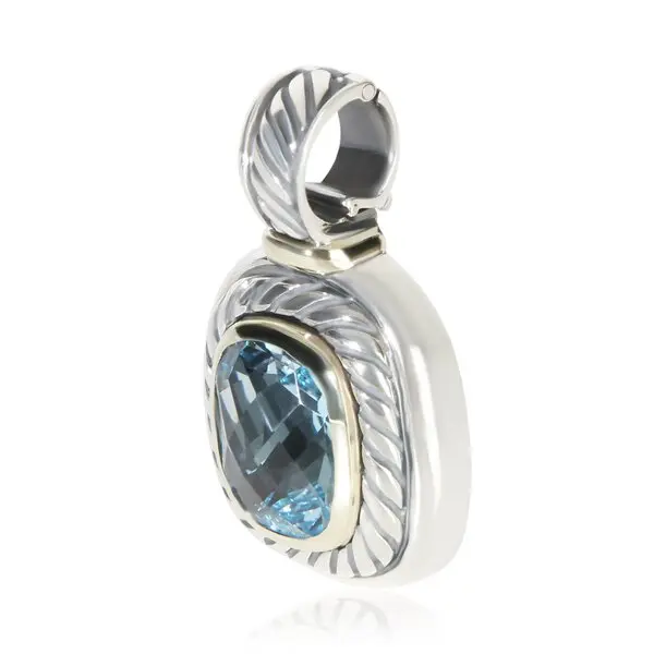 David Yurman Yellow Gold & Sterling Silver Topaz Albion Pendant