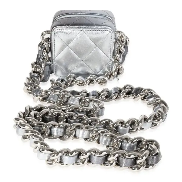 Chanel Lambskin Quilted Coco Punk Clutch With Chain