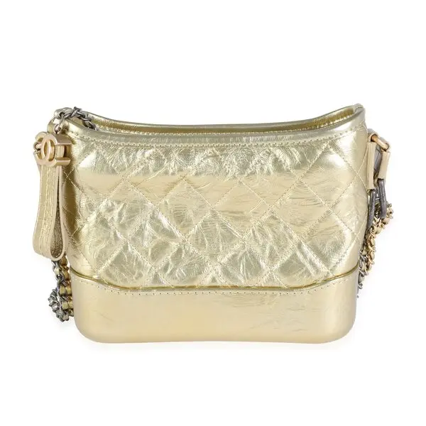 Chanel Quilted Calfskin Gabrielle Hobo - Gold