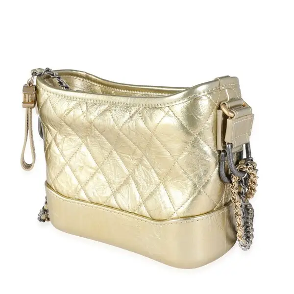 Chanel Quilted Calfskin Gabrielle Hobo - Gold