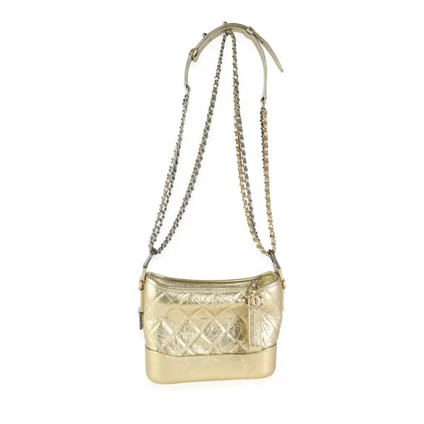 Chanel Quilted Calfskin Gabrielle Hobo - Gold