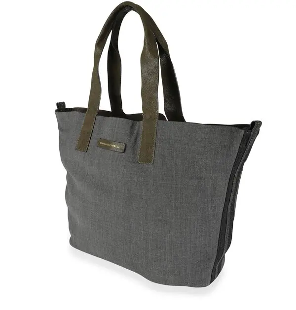 Brunello Cucinelli Reversible Tote In Suede And Wool