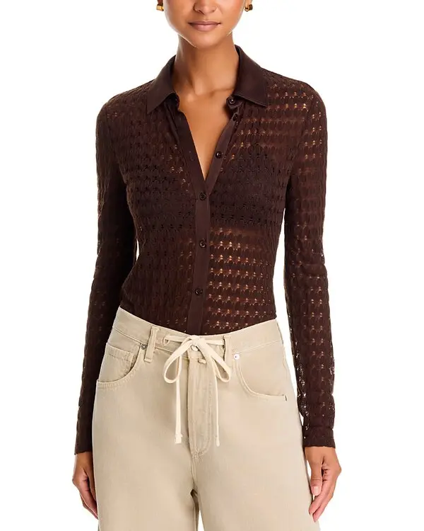FRAME Bubble Stitch Shirt - Chestnut