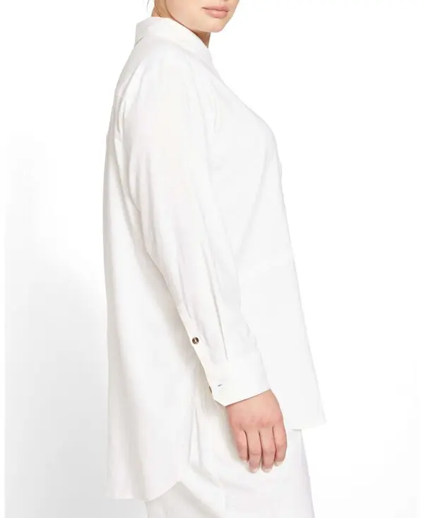 Universal Standard Plus Dawn Linen Hi Low Tunic - White