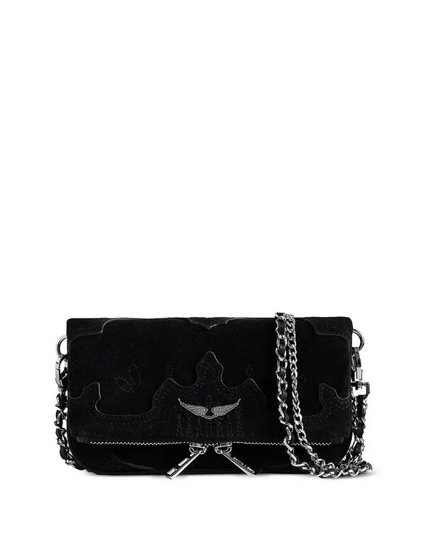 Zadig&Voltaire Rock Mini Suede Clutch - Black