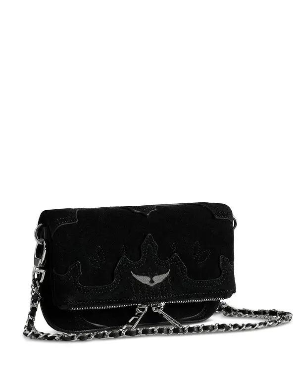 Zadig&Voltaire Rock Mini Suede Clutch - Black