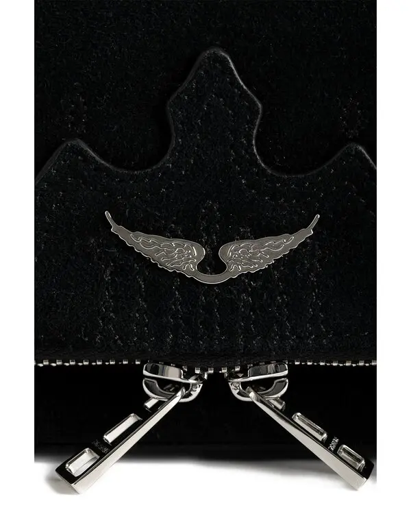 Zadig&Voltaire Rock Mini Suede Clutch - Black