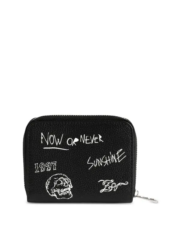 Zadig&Voltaire Arty Tag Mini Grained Leather Coin Purse