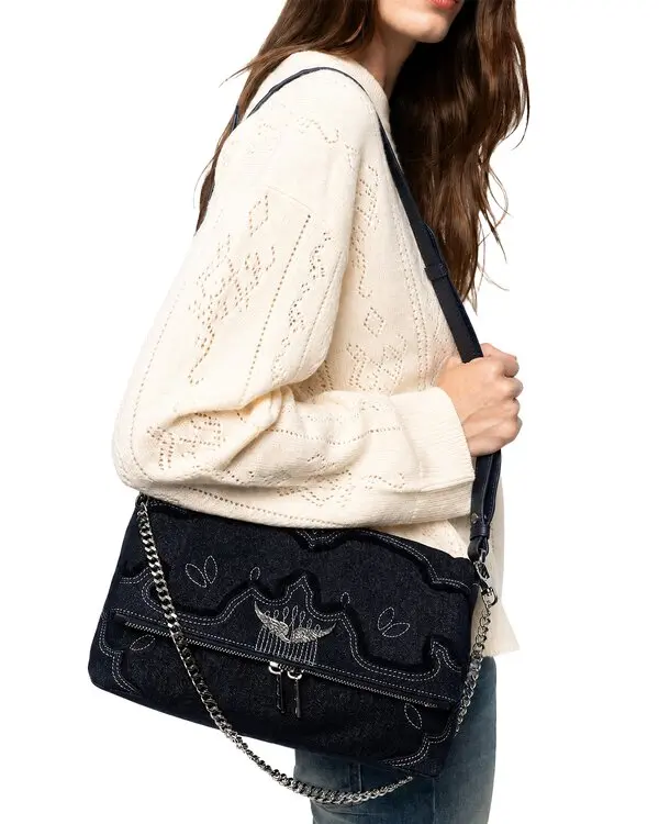 Zadig&Voltaire Rocky Ii Denim Crossbody Bag