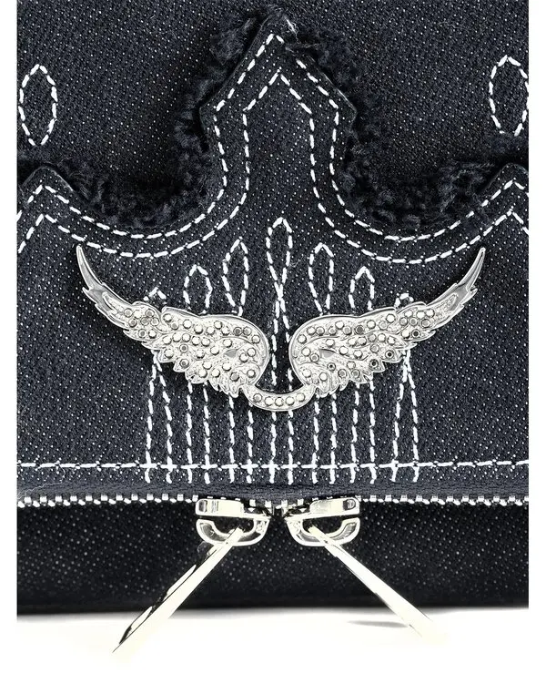 Zadig&Voltaire Rock Denim Clutch With Chain Strap