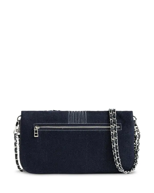 Zadig&Voltaire Rock Denim Clutch With Chain Strap