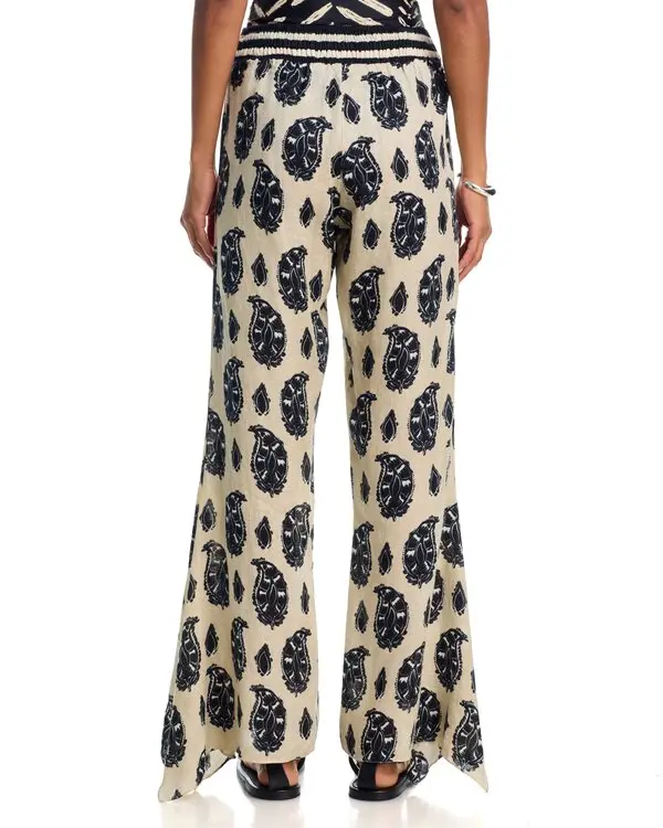 Johanna Ortiz Printed Linen Wide-leg Pants
