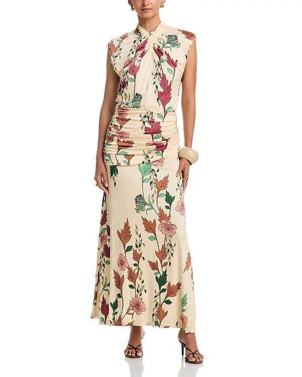 Johanna Ortiz Hibiscus Compass Ankle Dress - Ecru/multi