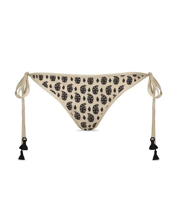 Johanna Ortiz Sagrado Side Tie Bikini Bottom - Ecru Black