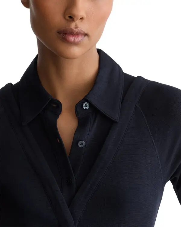 REISS Shona Collared Knit Top