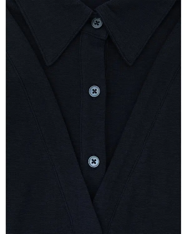 REISS Shona Collared Knit Top