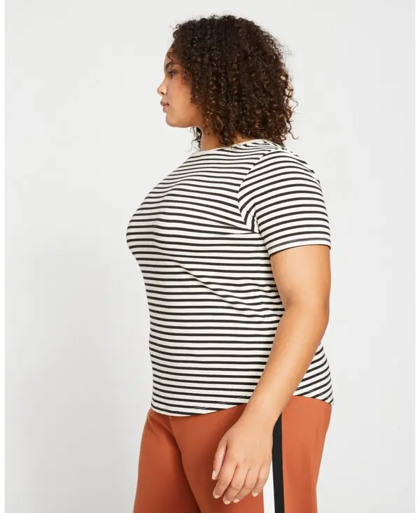 Universal Standard Plus Tee Rex - Ecru/black Stripe