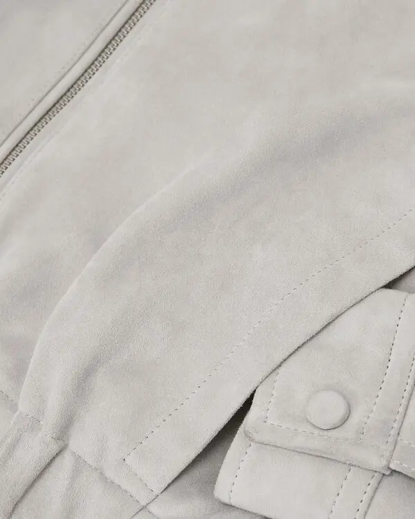 REISS Lottie Suede Bomber Jacket