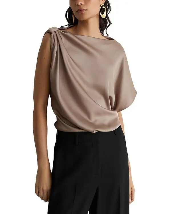 REISS Asymmetric Draped Top