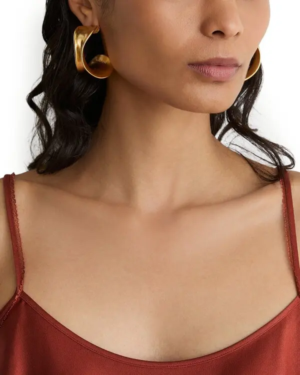 REISS Floral Lace Trim Satin Cami - Rust Orange