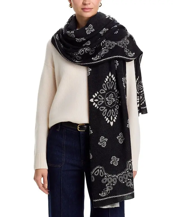Bloomingdale'S 100% Cashmere Bandana Travel Wrap Exclusive - Black
