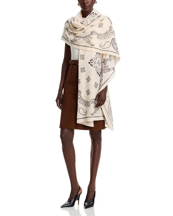 Bloomingdale'S 100% Cashmere Bandana Travel Wrap Exclusive - Ecru