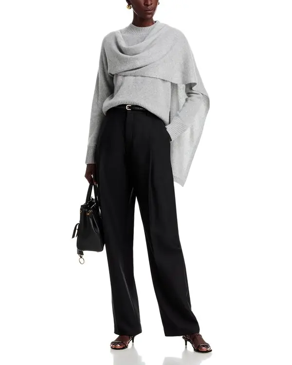 Bloomingdale'S Sweater With Integrated Scarf - Light Grey